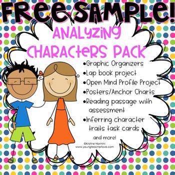 FREE SAMPLE Inferring Character Traits Organizer Analyzing Characters Pack