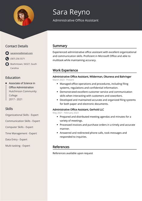 Administrative Office Assistant Resume Example Free Guide