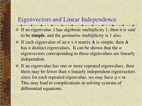 Ppt Ch 73 Systems Of Linear Equations Linear Independence