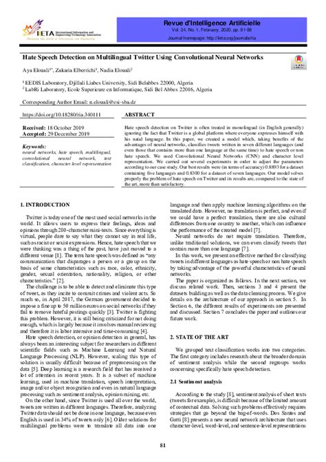 pdf hate speech detection on multilingual twitter using convolutional