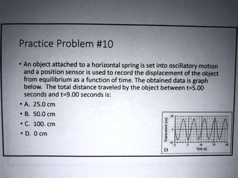 solved practice problem 10 an object attached to a horizontal spring