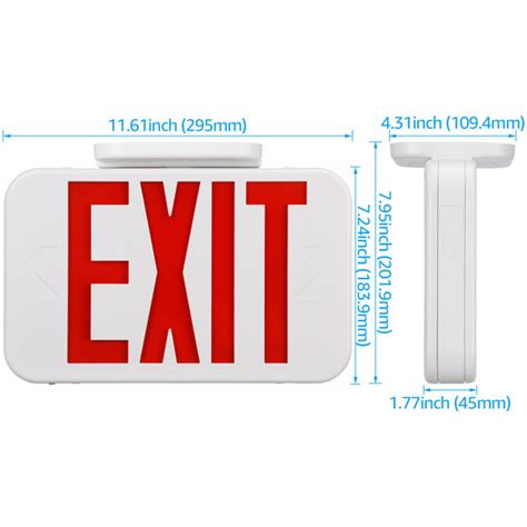 TORCHSTAR Red Led Exit Sign Emergency Light Double Face Damp Location Battery Backup Wayfair