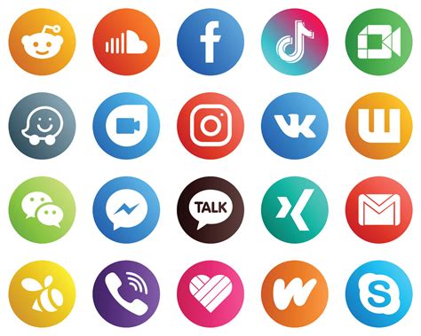 20 Versatile Social Media Icons Such As Instagram Waze Douyin And