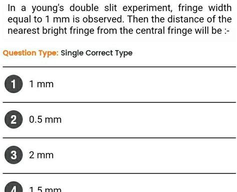 Answered In A Young S Double Slit Experiment Fringe Width Equal To 1
