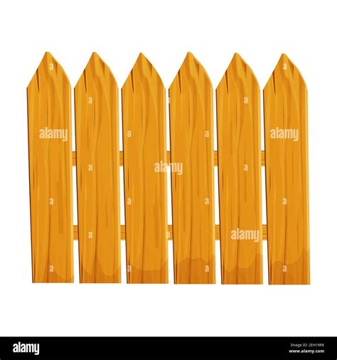 Wood Cartoon Fence Textured Detailed Isolated On White Background