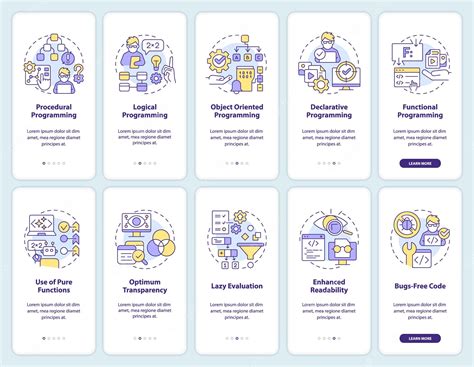 Premium Vector Programming Language Paradigms Onboarding Mobile App
