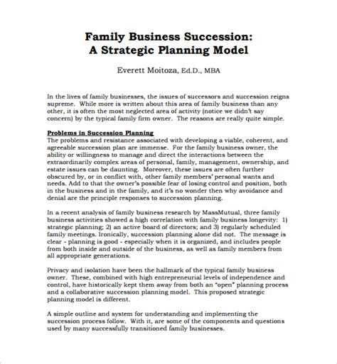 Free 9 Sample Succession Planning Templates In Pdf Ms Word