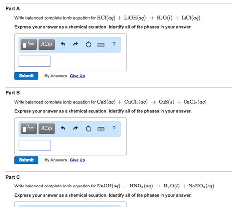 Solved Part A Write Balanced Complete Ionic Equation For Chegg Com