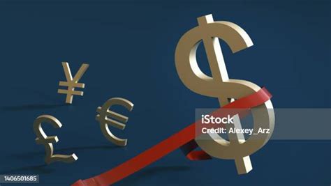 달러 기호는 엔 유로 파운드 스털링과 같은 다른 통화의 기호를 추월하여 결승선을 깰 수 있습니다 3d 렌더링 금융 개념 3차원