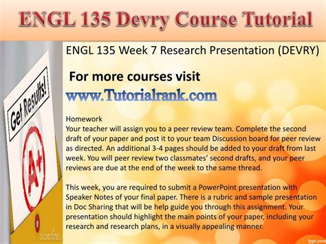 Ppt Engl 135 Devry Course Tutorialtutorial Rank Powerpoint
