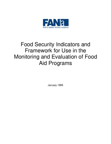 Pdf Food Security Indicators And Framework For Use In The Monitoring