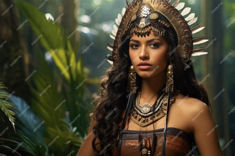 Premium Ai Image Very Cute And Beautiful Princess Of Aztec Woman