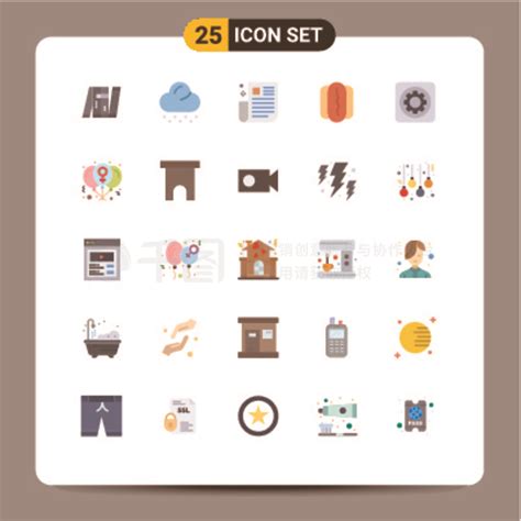 25免抠元素 机械、香肠、界面、热狗、ui可编辑向量设计元素的25个主题向量平面颜色和可编辑符号 素材免费下载 403像素 Eps格式 编号43264360 千图网