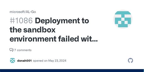 Deployment To The Sandbox Environment Failed With The Error Message