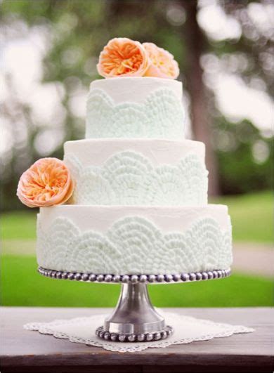 Loverly Mint Green And Orange Wedding Green White Orange Cake