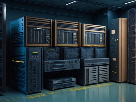 premium ai image working data center full of rack servers and