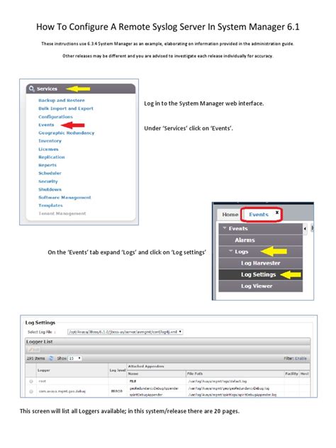 how to configure a remote syslog server pdf information technology