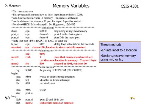 Ppt Memory Variables Powerpoint Presentation Free Download Id3432323
