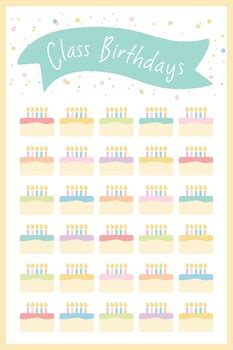 Class Birthday Poster Teacher Resources Cute Poster