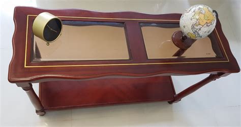 Solid Wood Vintage Passageway High Sideboard Table With Glass Top Furniture And Home Living