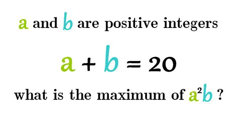 Solution a b find the maximum value of a²b Art Of Mathematics