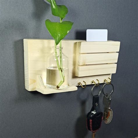 خرید و قیمت جاکلیدی چوبی دیواری مدل رویا از غرفه دستسازه های چوبی بلوط سفید