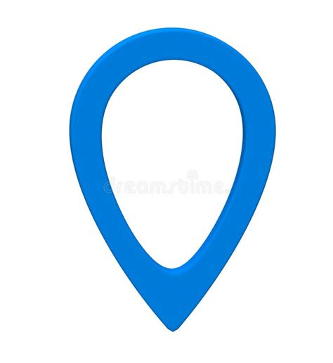 blue map pointer 3d pin location symbol isolated on white background