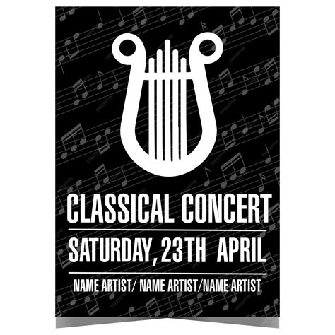 Premium Vector Classical Music Concert Poster Or Banner With Elegant
