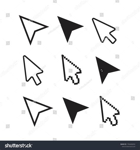 Mouse Cursors Computer Finger Pointers Vector เวกเตอร์สต็อก ปลอดค่าลิขสิทธิ์ 1784406092