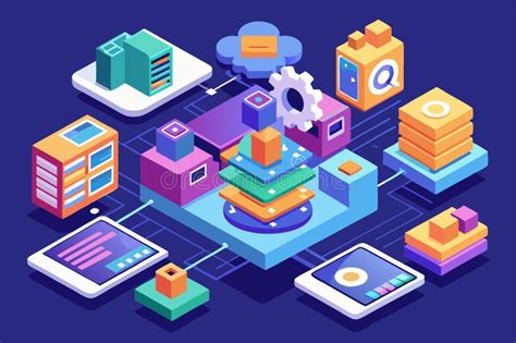This Illustration Features Vibrant Graphics Depicting Customizable Software Integration With
