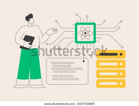 Quantum Computing Abstract Concept Vector Illustration Stock Vector
