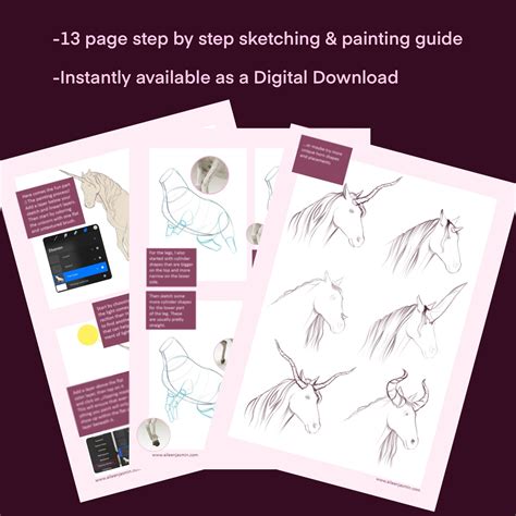 How To Draw A Realistic Unicorn Procreate Painting Guide Step By Step Digital Art Tutorial 13