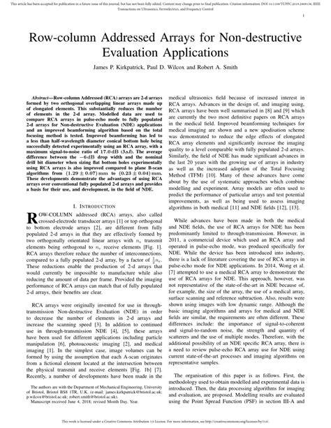 pdf row column addressed arrays for nondestructive evaluation