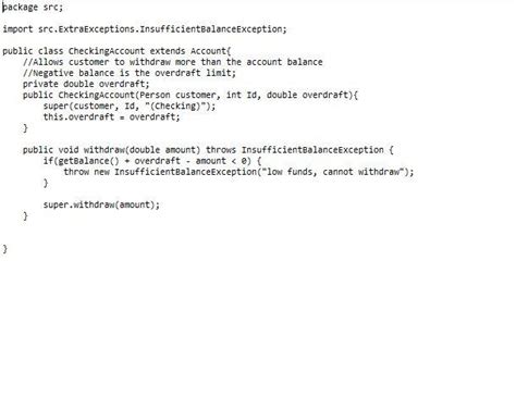 Solved Package Src Import Src ExtraExceptions Chegg Com