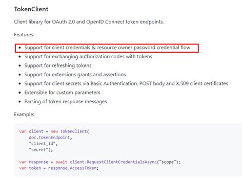 C Identitymodel2 Tokenclient Resource Owner Password Stack Overflow