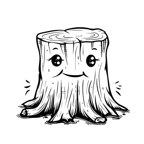 Página Para Colorear De El Tronco Del árbol Del Personaje Lindo