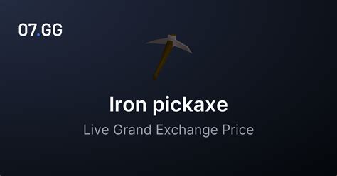 Iron Pickaxe Live Ge Price On Osrs
