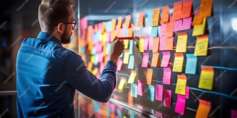 Premium Photo Visual Organization In Agile Project Management Utilizing Kanban Or Scrum Boards