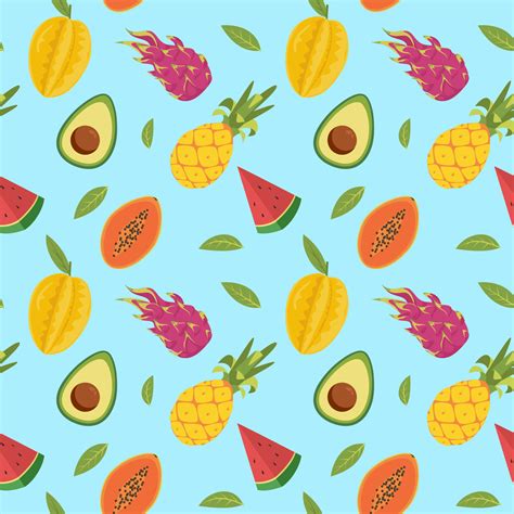 Tropical Fruit Pattern Vector Art Icons And Graphics For Free Download