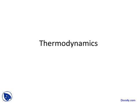 Thermodynamics Introduction To Engineering Lecture Slides Docsity