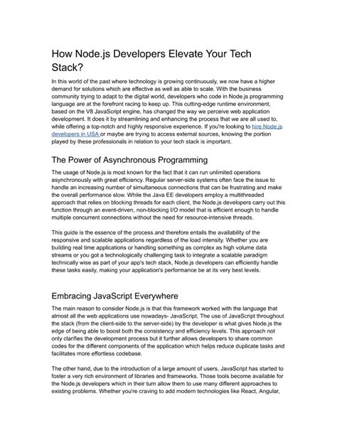ppt how node js developers elevate your tech stack powerpoint