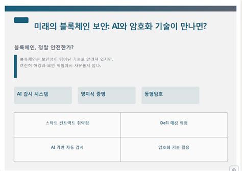 미래의 블록체인 보안 Ai와 암호화 기술이 만나면