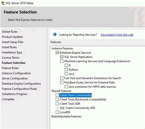 Installing SQL Server Express