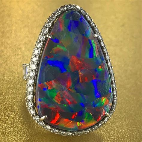 Harlequin Opal Ring