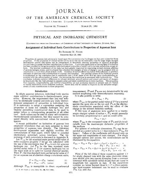 Pdf Assignment Of Individual Ionic Contributions To Properties Of