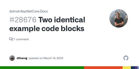 Two Identical Example Code Blocks · Issue 28676 · Dotnetaspnetcore
