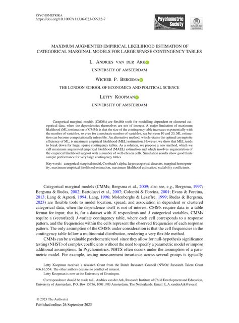 Pdf Maximum Augmented Empirical Likelihood Estimation Of Categorical