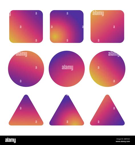Colorful Smooth Gradient Icons Gradient Buttons For Social Network Vector Illustration Stock