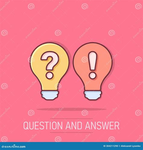 Problem Solution Icon In Comic Style Light Bulb Idea Vector Cartoon Illustration On Isolated