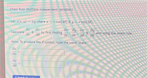 Chain Rule Multiple Independent Variableslet